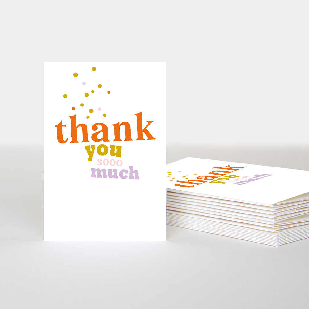 Thank You Sooo Much Cards Pack Of 10 By Caroline Gardner Vibrant Home